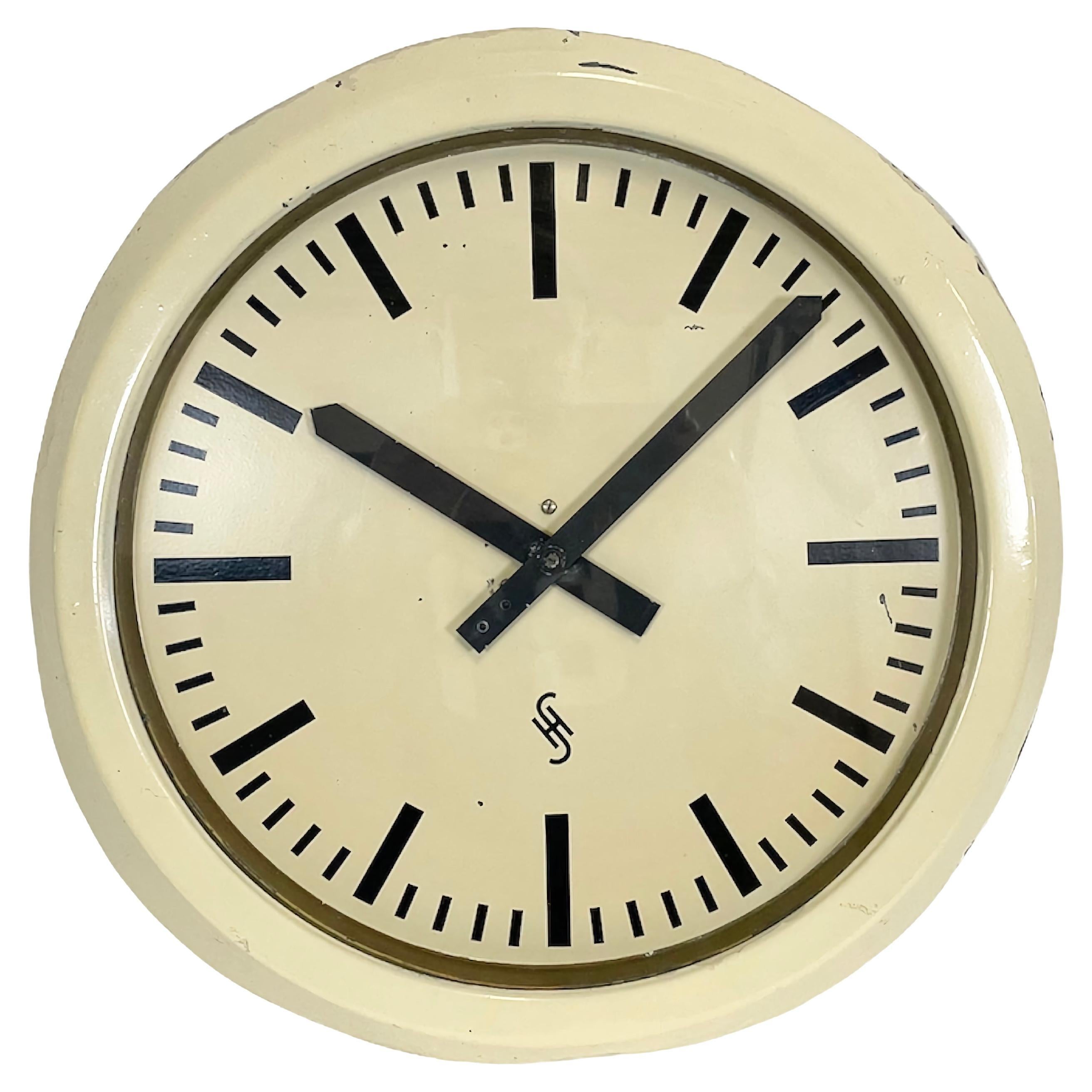 Large-Scale 1950s Wall Clock at 1stDibs