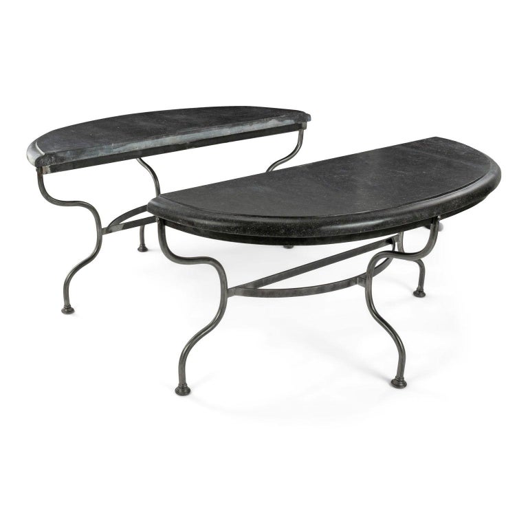 Large Belgian Bluestone Top Demilunes at 1stDibs