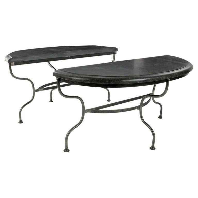 Large Belgian Bluestone Top Demilunes at 1stDibs