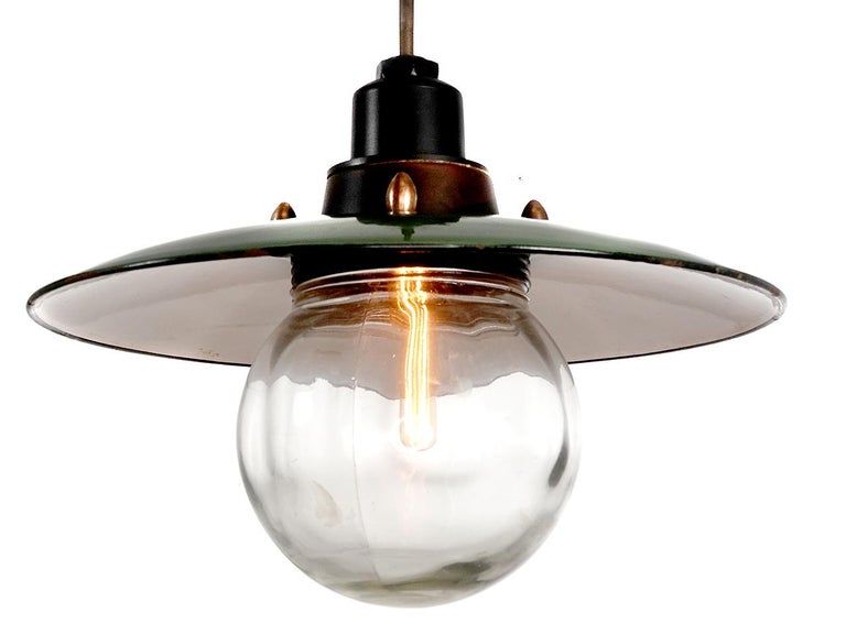 Large Benjamin Explosion Proof Globe Lamp with Porcelain Shade For Sale ...