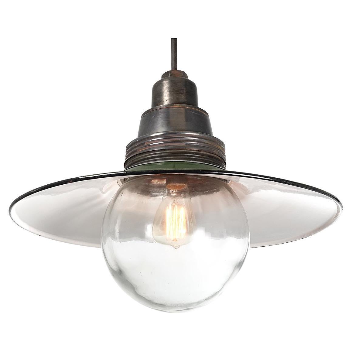 Large Benjamin Explosion Proof Globe Lamp with Porcelain Shade For Sale ...