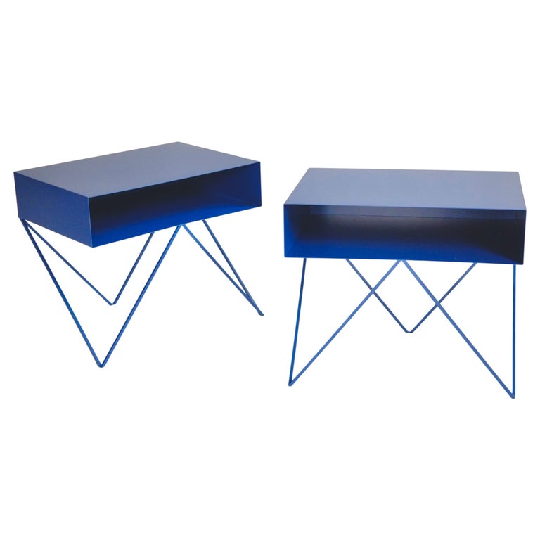 Large Bespoke Pair of Blue Robot End Tables, Customisable For Sale at ...