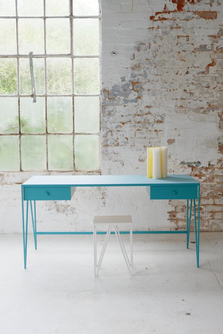 Large Bespoke Study Desk with Linoleum Top and Drawer, Customizable For ...