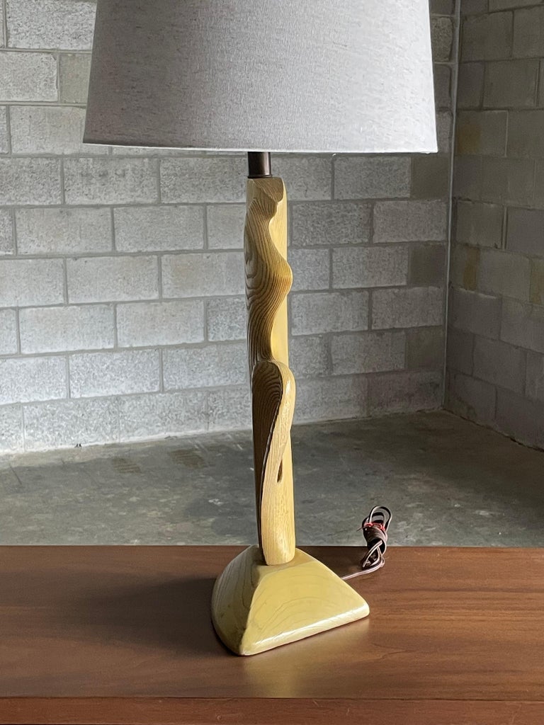 Large Biomorphic Cerused Modernist Table Lamp After Yasha Heifetz For ...