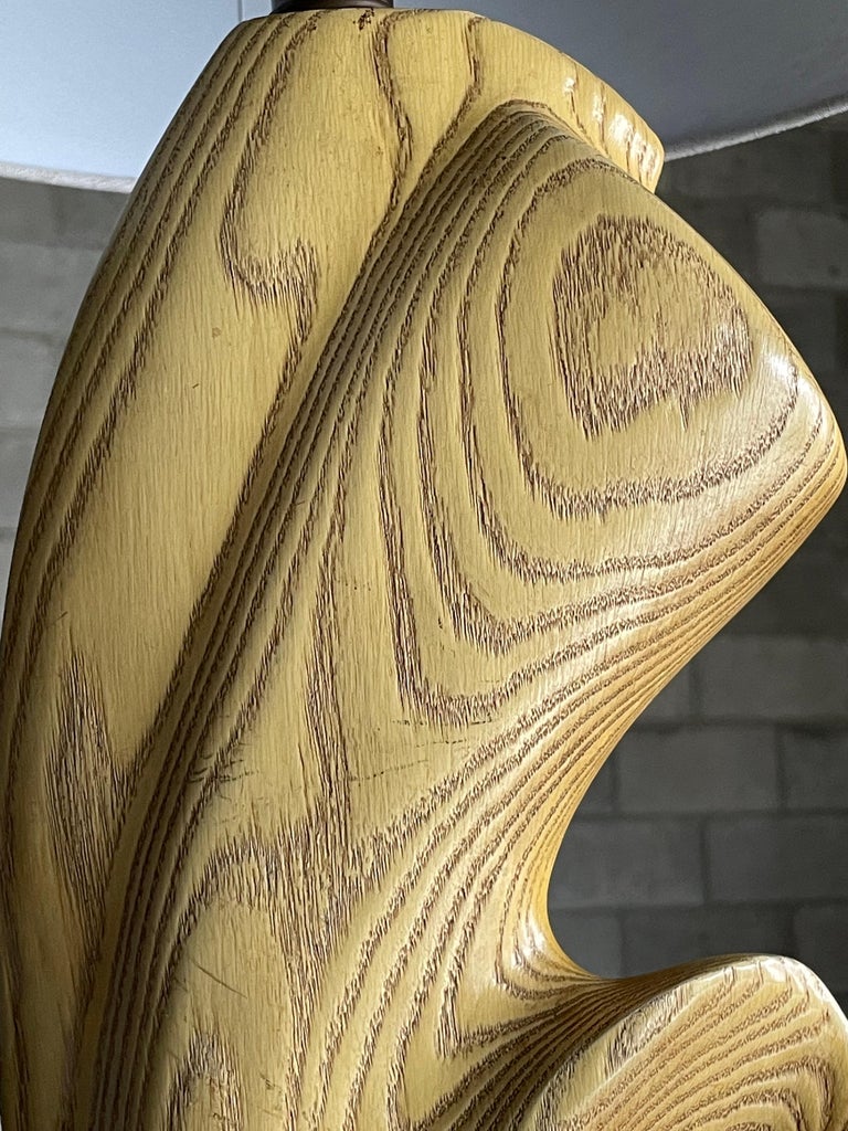 Large Biomorphic Cerused Modernist Table Lamp After Yasha Heifetz For ...