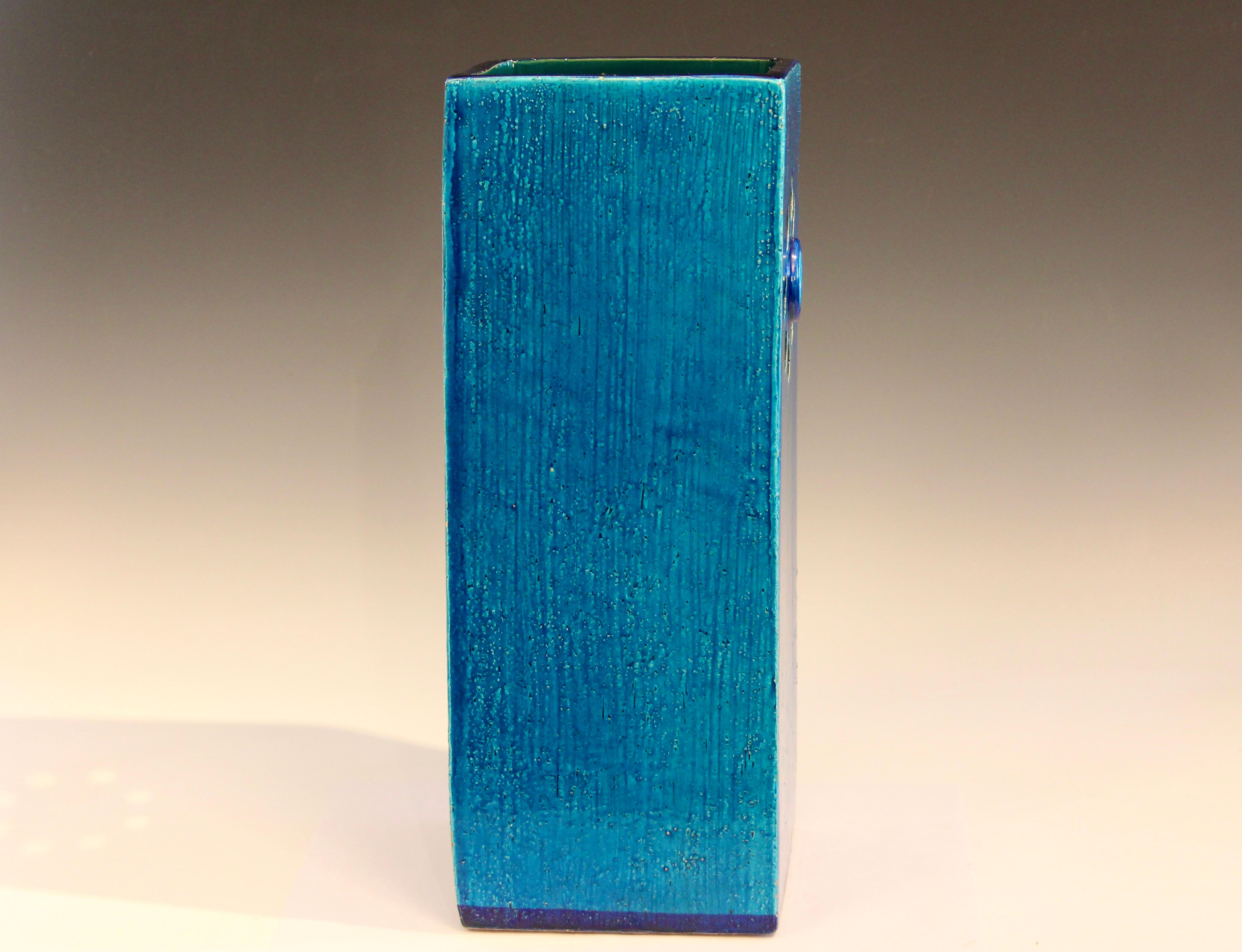 Large Bitossi Pottery Italian Square Slab Turquoise Blue Londi Vintage ...
