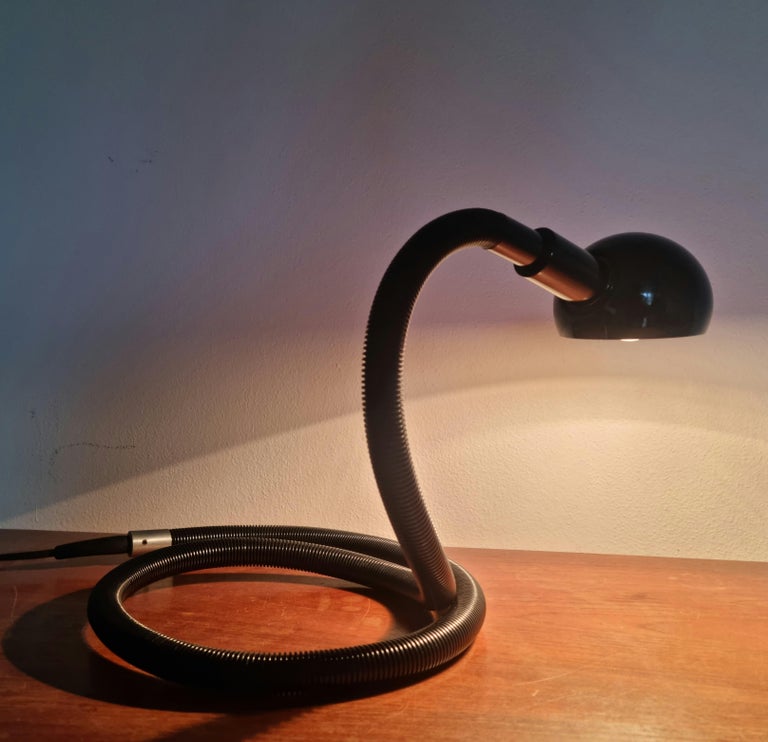 Large Black Adjustable Iconic Table Lamp Hebi, Isao Hosoe, Valenti Luce ...