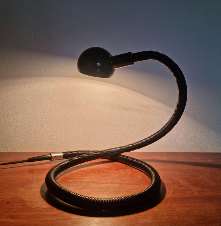 Large Black Adjustable Iconic Table Lamp Hebi, Isao Hosoe, Valenti Luce ...