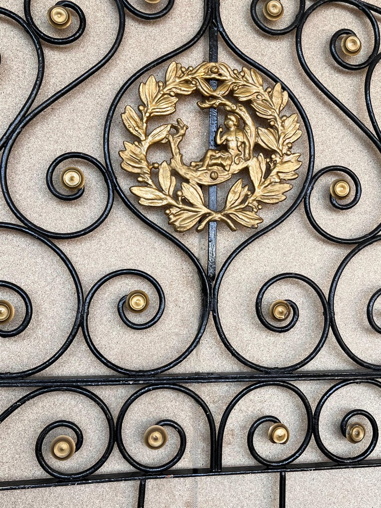 Large Black and Golden Iron and Bronze Full Bed, Early 19th Century For ...