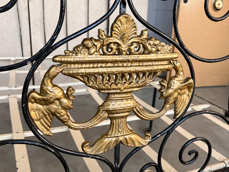Large Black and Golden Iron and Bronze Full Bed, Early 19th Century For ...