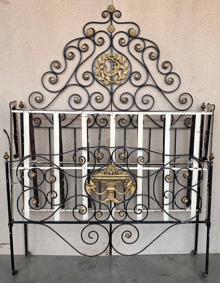 Large Black and Golden Iron and Bronze Full Bed, Early 19th Century For ...