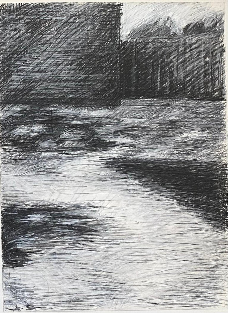 Large Black and White Painting Attributed to Beatrix Syjuco For Sale at ...