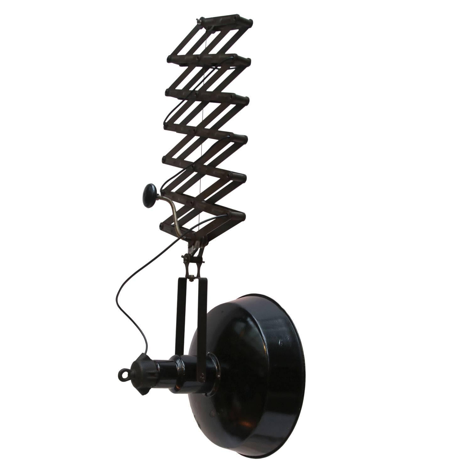 Large Black Enamel Vintage Industrial Metal Scissor Pendant Lamp For ...