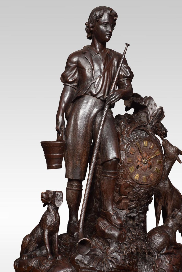 Large Black Forest Mantel Clock For Sale at 1stDibs