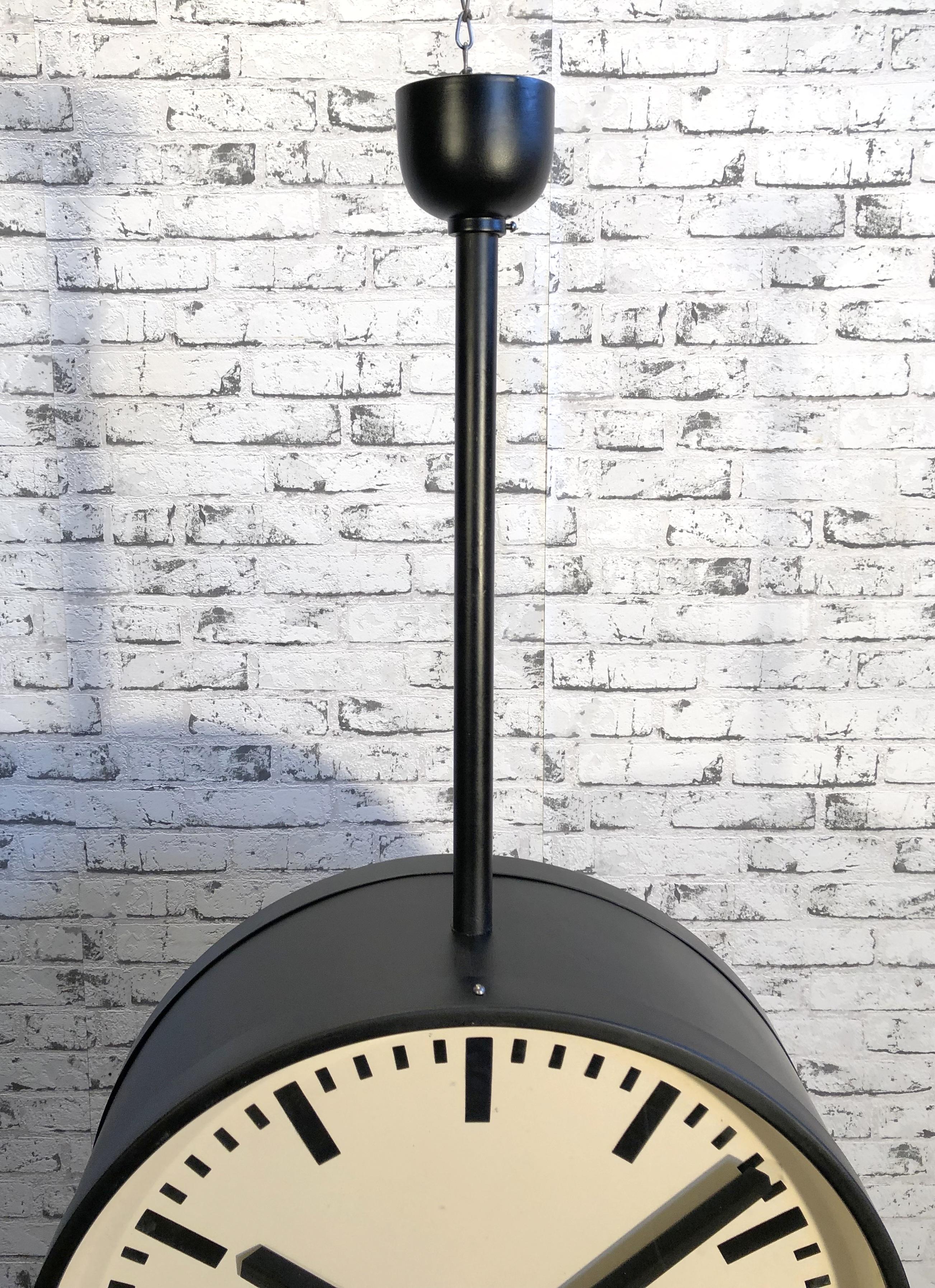 Large Black Industrial Double Sided Railway or Factory Clock from ...