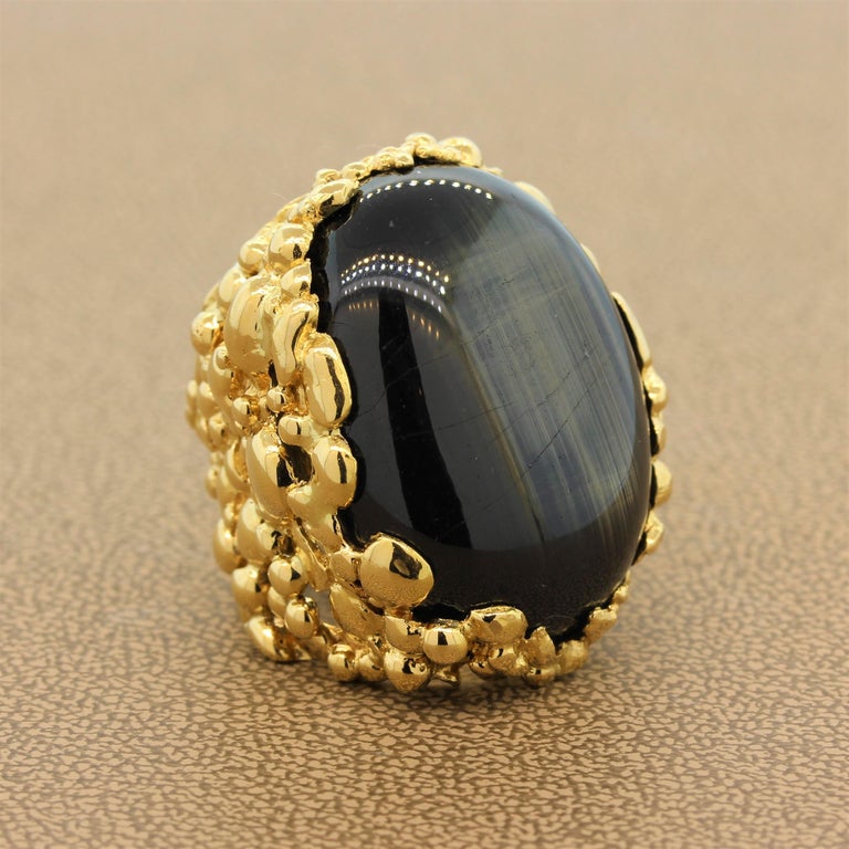 Large Black Star Sapphire Gold Cocktail Ring at 1stDibs | black star ...
