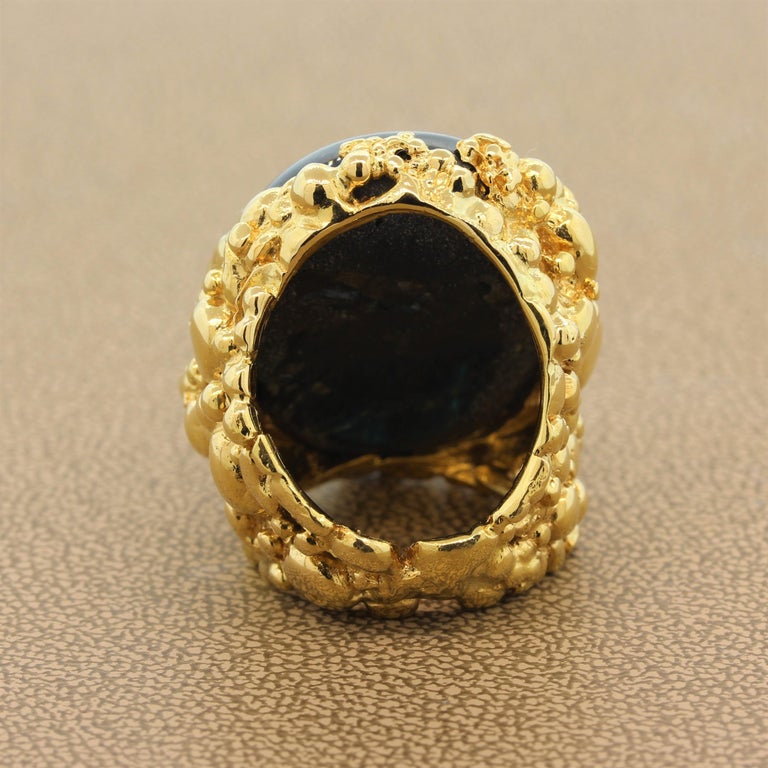 Large Black Star Sapphire Gold Cocktail Ring at 1stDibs | black star ...