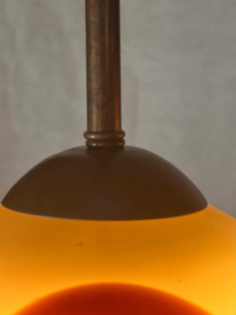 Large Blown Glass Shades, Pendants, Pair at 1stDibs