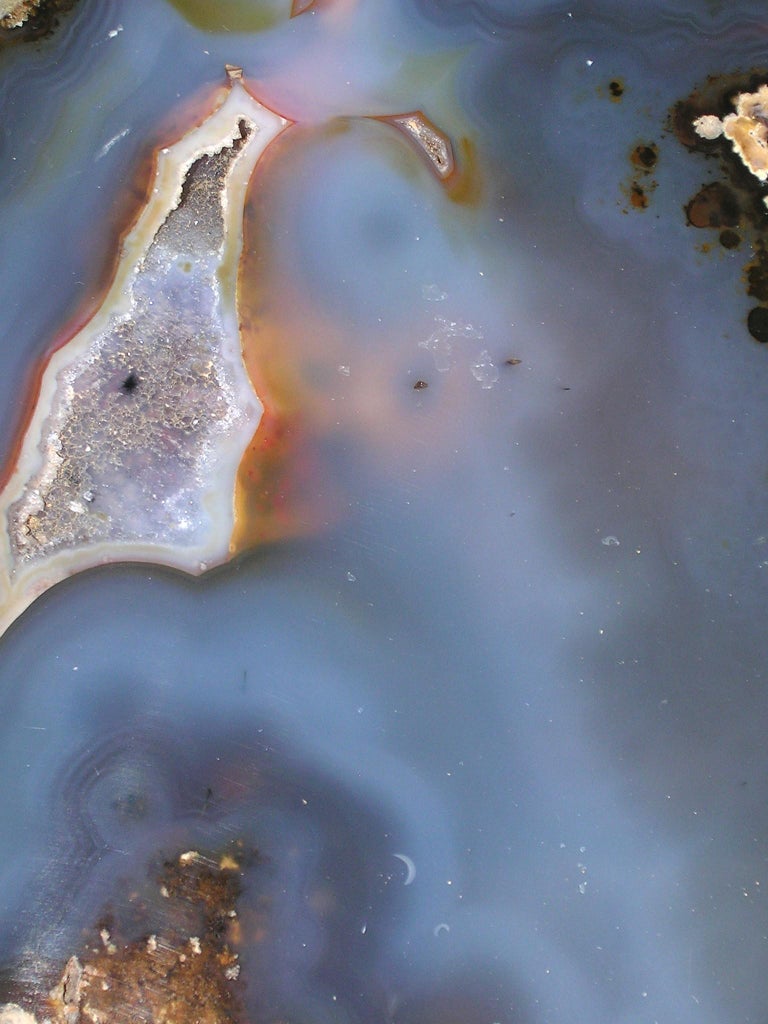 Large Blue Agate Slab Mounted on a Stand For Sale at 1stDibs