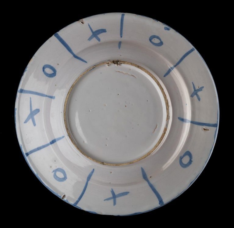 Large Blue and White Dish with Floral Still Life Delft, 1650-1680 For ...