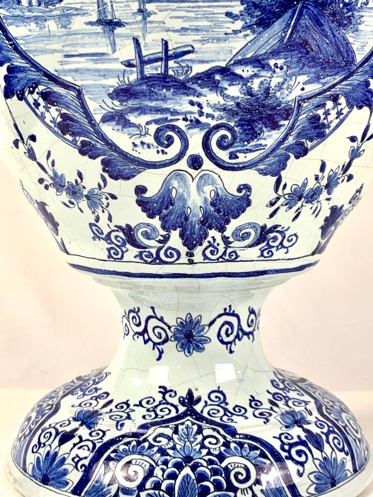 Large Blue and White Dutch Delft Jar For Sale at 1stDibs