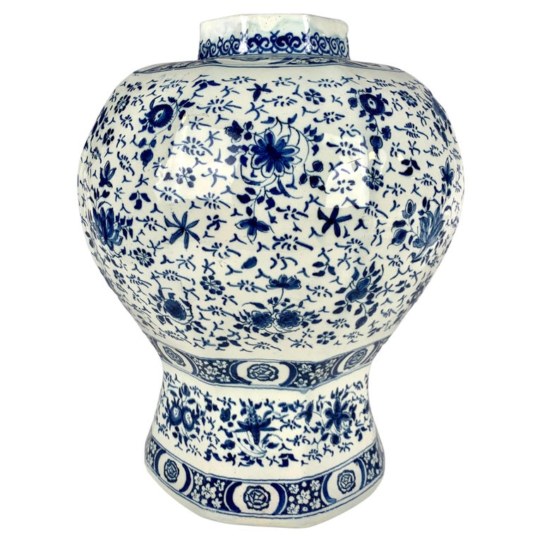 Large Blue and White Dutch Delft Vase 18th Century Circa 1770 For Sale ...