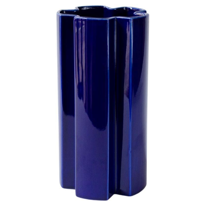 Mira Large Vase in Blue Ceramic by CuratedKravet For Sale at 1stDibs