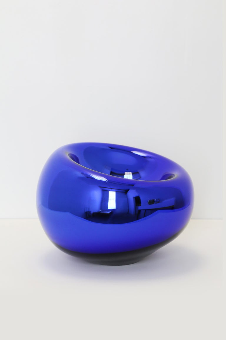 Large Blue Echo Vessel by Sklo For Sale at 1stDibs