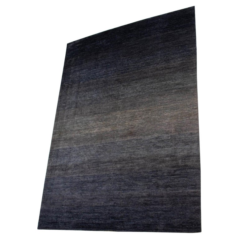 Large Blue Modern Hand-Tufted Rug For Sale at 1stDibs