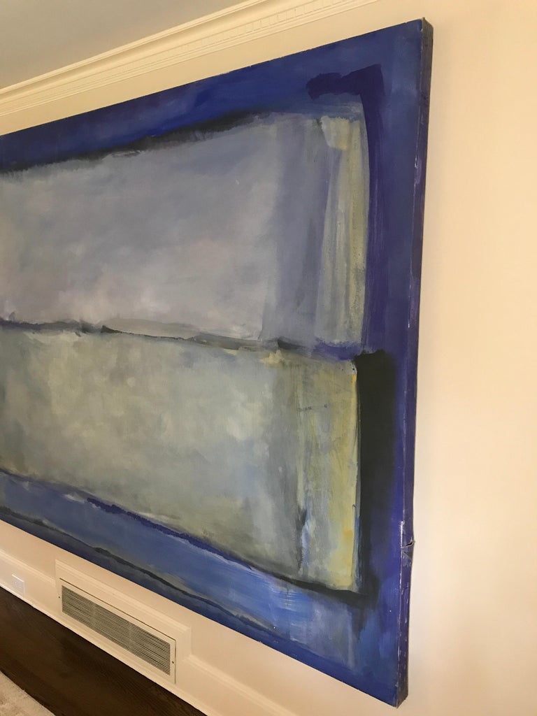 Large Blue Rothko-Style Wall Painting For Sale at 1stDibs