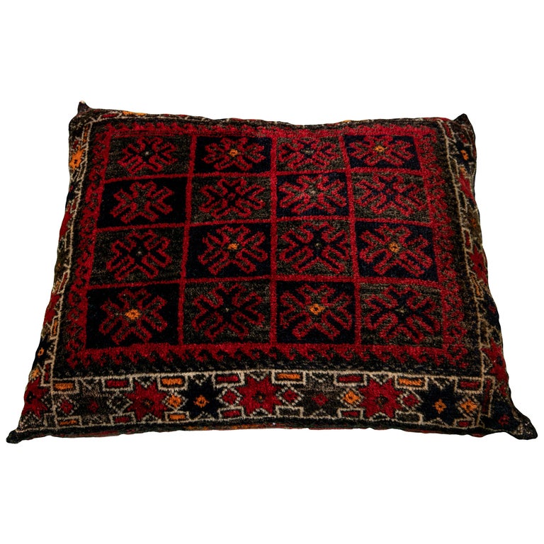 Large Blue Vintage Persian Tribal Pillow at 1stDibs