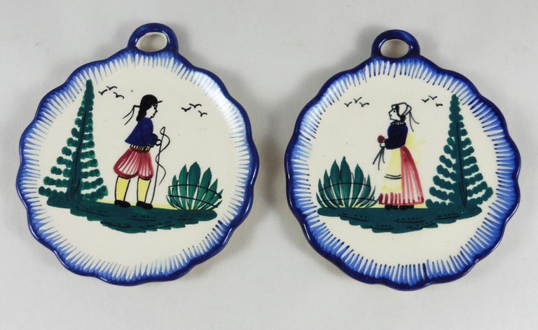 Large Blue and White Faience Fish Platter Quimper, circa 1930 at ...