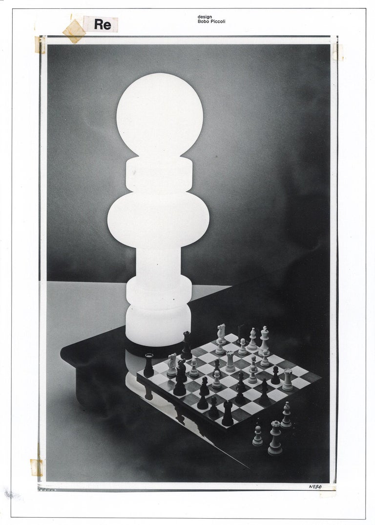 Large Bobo Piccoli 'RE' Table or Floor Lamp in Blown Glass for Fontana ...