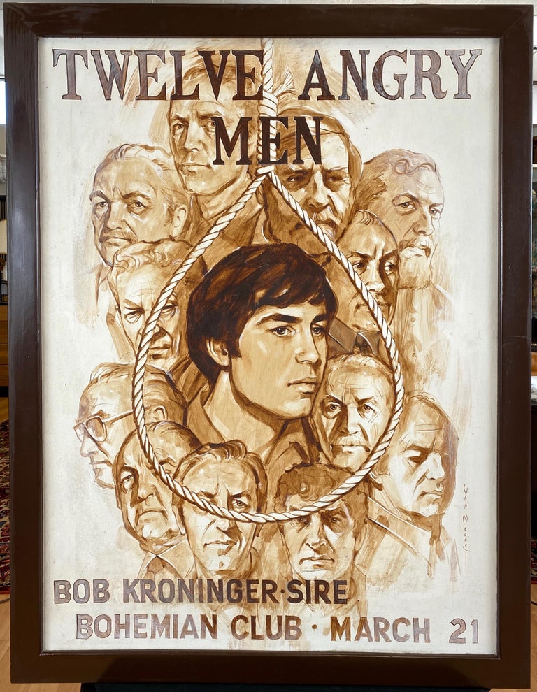 Large Bohemian Club “Twelve Angry Men” Promo Painting by Van Megert, c ...