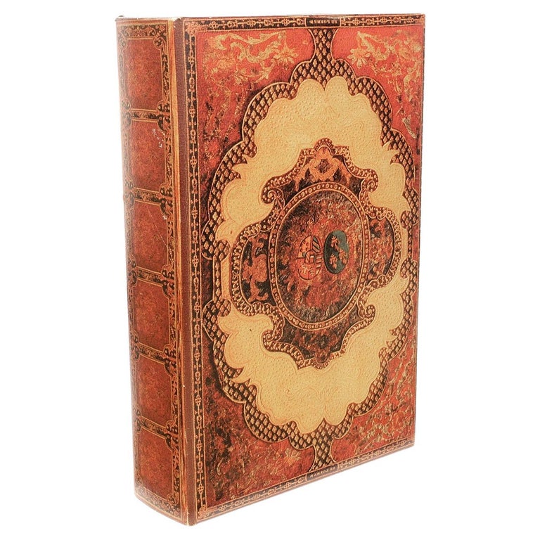 Large book box in a French binding style C. 1950's For Sale at 1stDibs