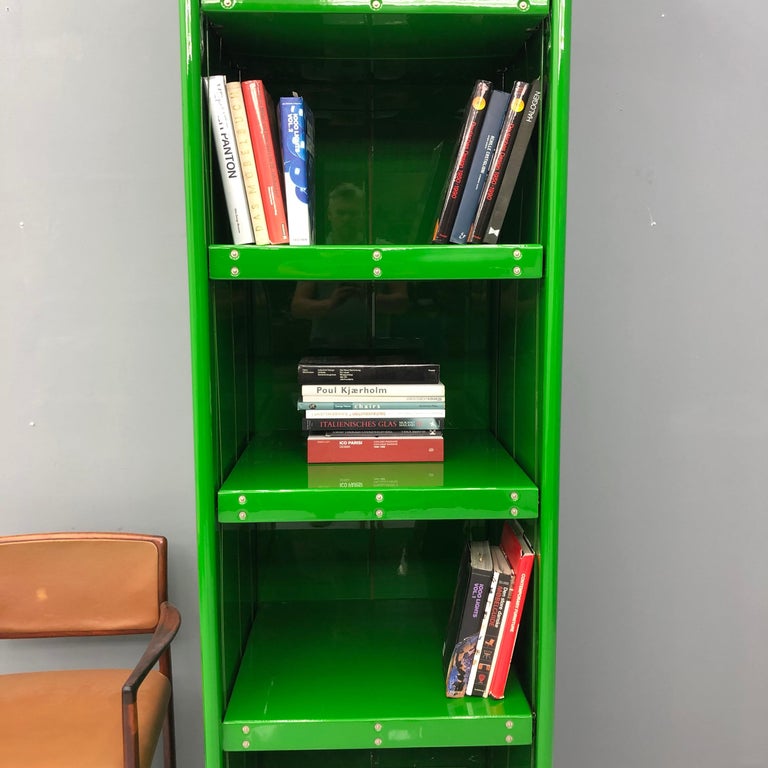Large Book Case by Otto Zapf Green Foil InDesign, Germany, 1971 at 1stDibs