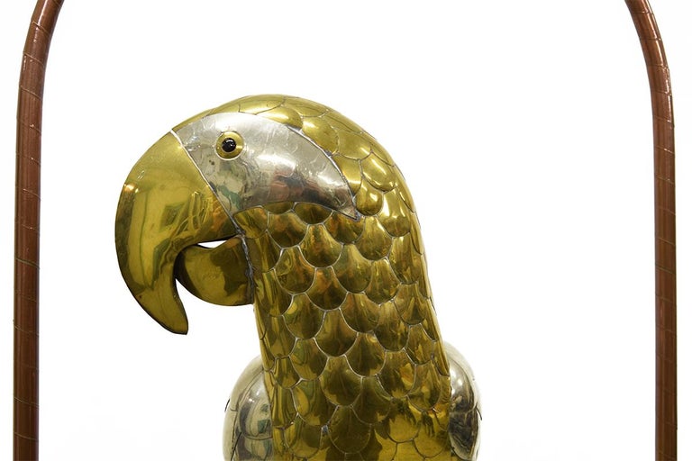 Large Brass and Copper Parrot by Sergio Bustamante, 1960s at 1stDibs