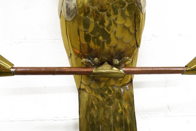 Large Brass and Copper Parrot by Sergio Bustamante, 1960s at 1stDibs
