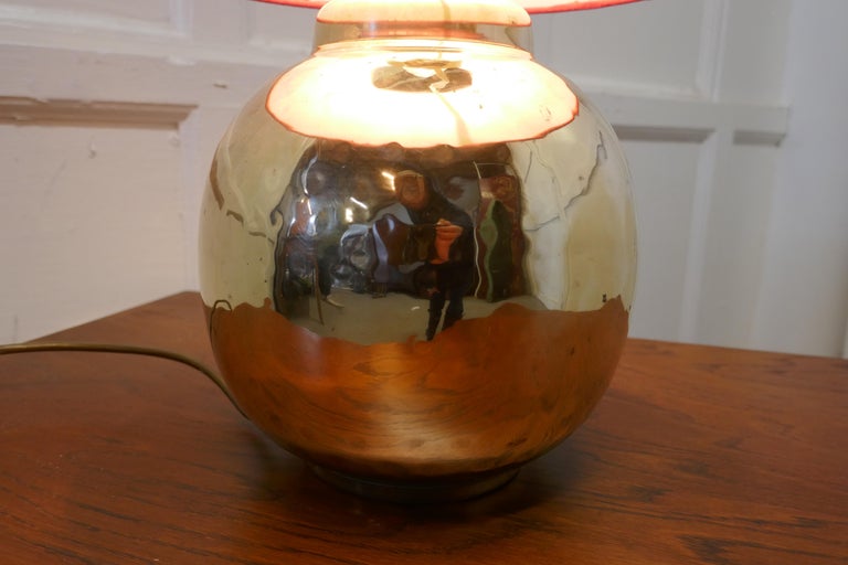 Large Brass Ball Table Lamp For Sale at 1stDibs