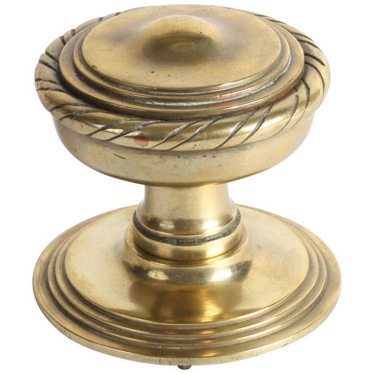 Large Brass Door Center Pull with Rope Twist Motif at 1stDibs