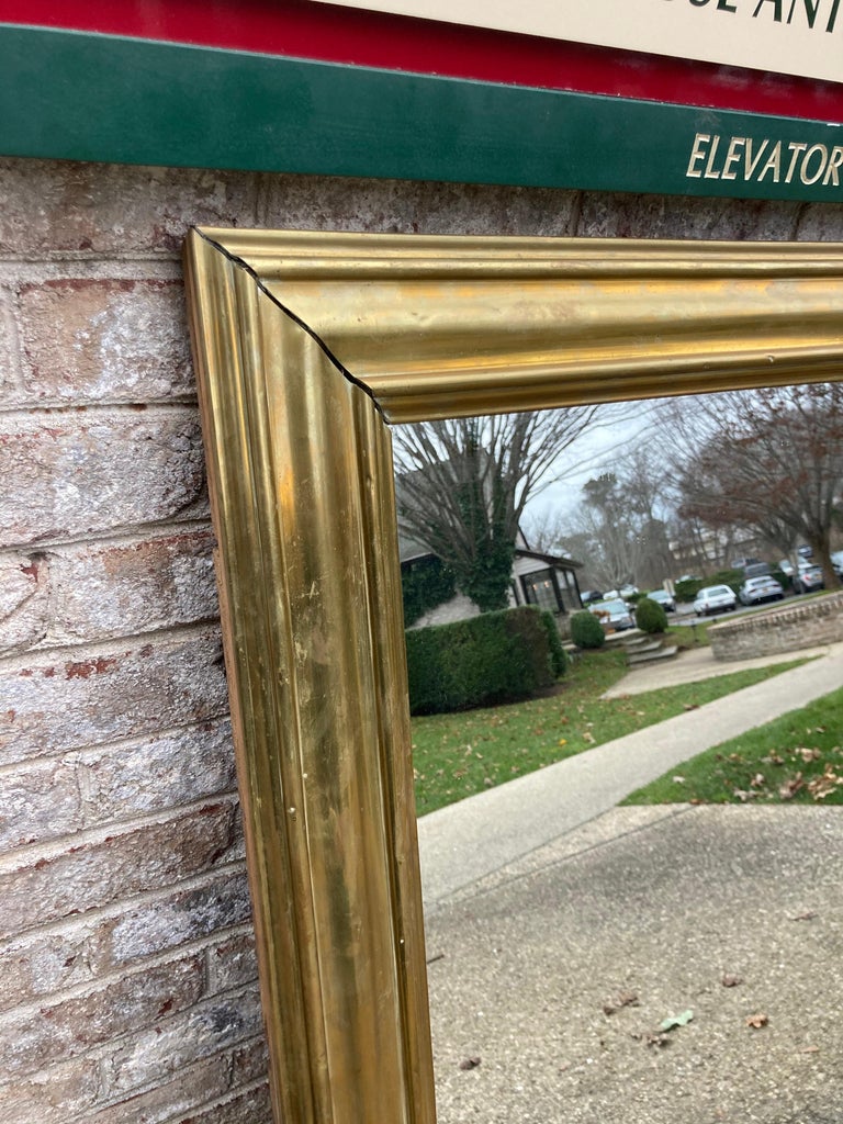 Large Brass Framed Mirror For Sale at 1stDibs