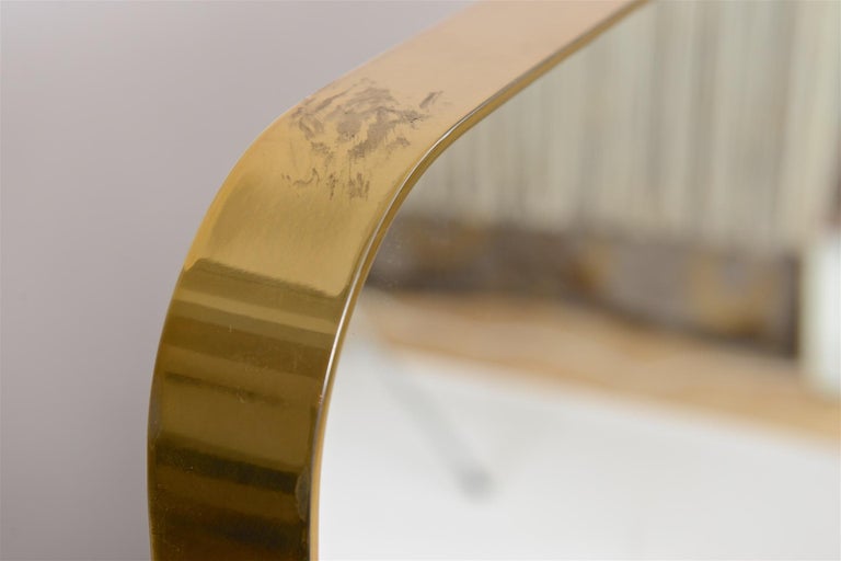 Large Brass Framed Mirror at 1stDibs