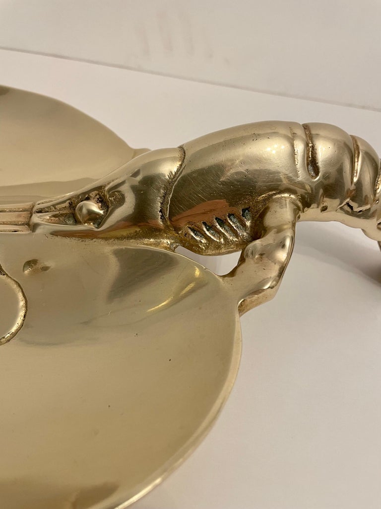 Large Brass Lobster Dish or Spoon Rest Sculpture For Sale at 1stDibs