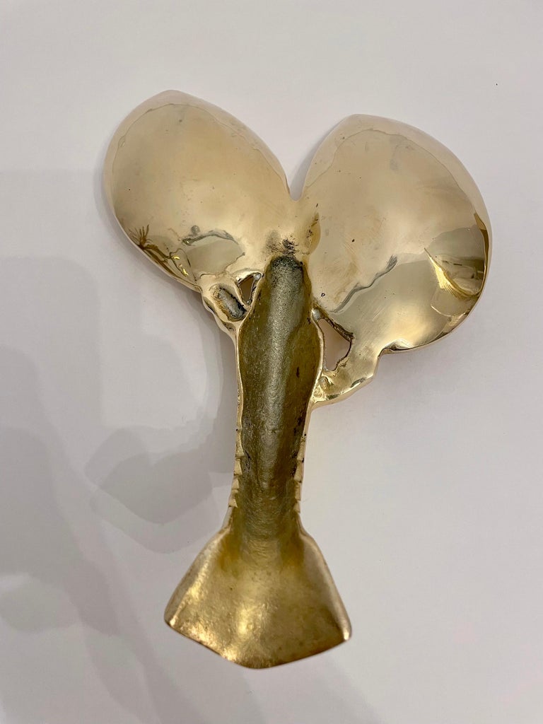 Large Brass Lobster Dish or Spoon Rest Sculpture For Sale at 1stDibs
