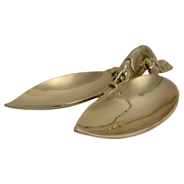 Large Brass Lobster Dish or Spoon Rest Sculpture For Sale at 1stDibs