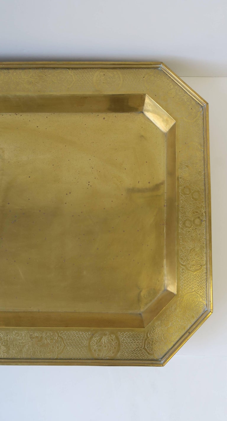Large Brass Octagonal Serving Tray at 1stDibs