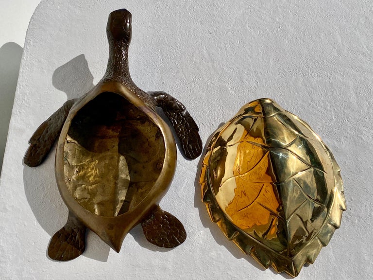 Large Brass Sea Turtle Sculpture For Sale at 1stDibs