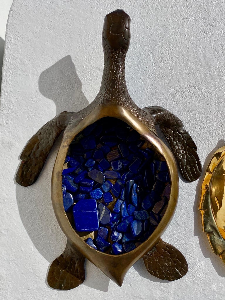 Large Brass Sea Turtle Sculpture For Sale at 1stDibs
