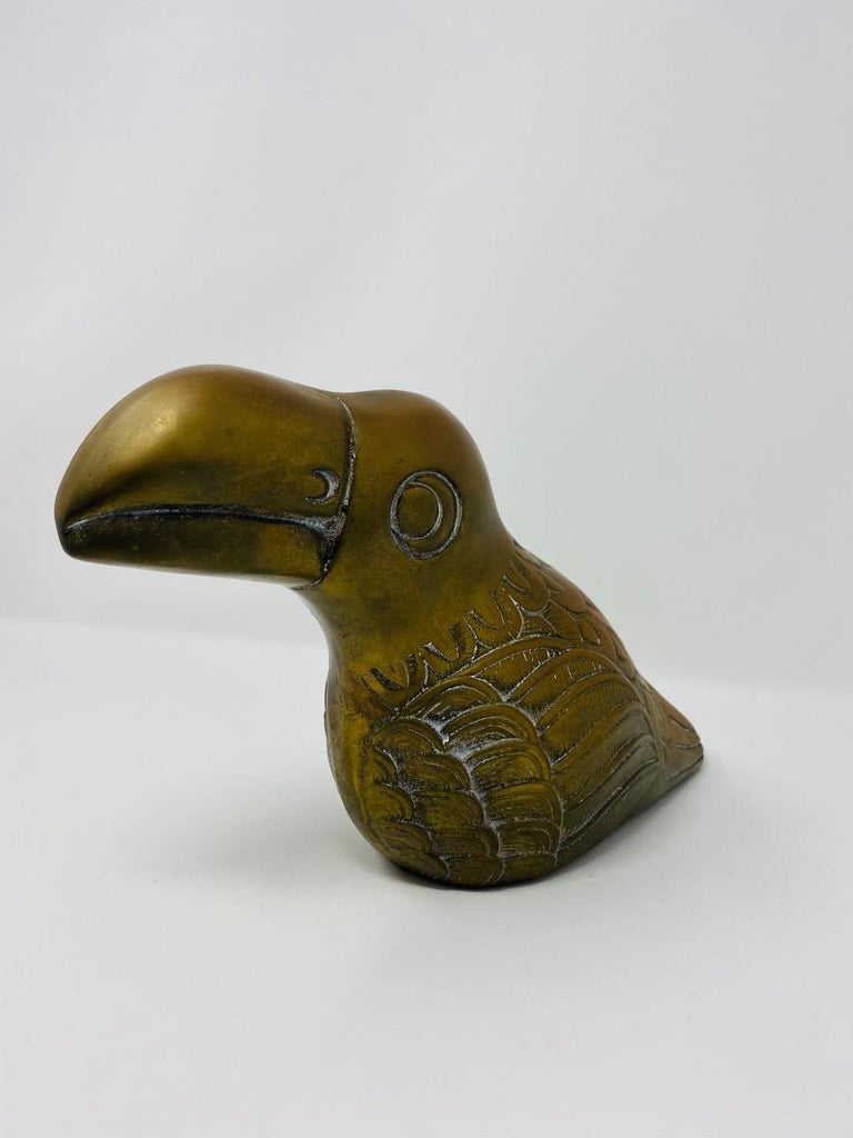 Large Brass Toucan Sculpture by Dolbi Cashier at 1stDibs