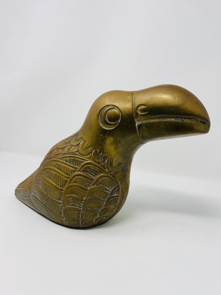 Large Brass Toucan Sculpture by Dolbi Cashier at 1stDibs